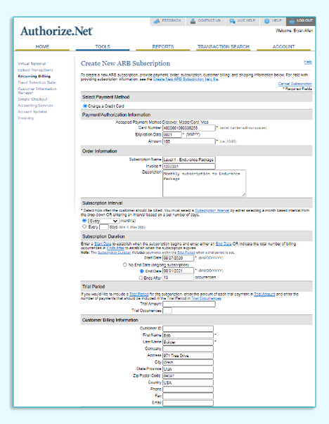 Recurring Payments on Authorize.net – Talus Pay
